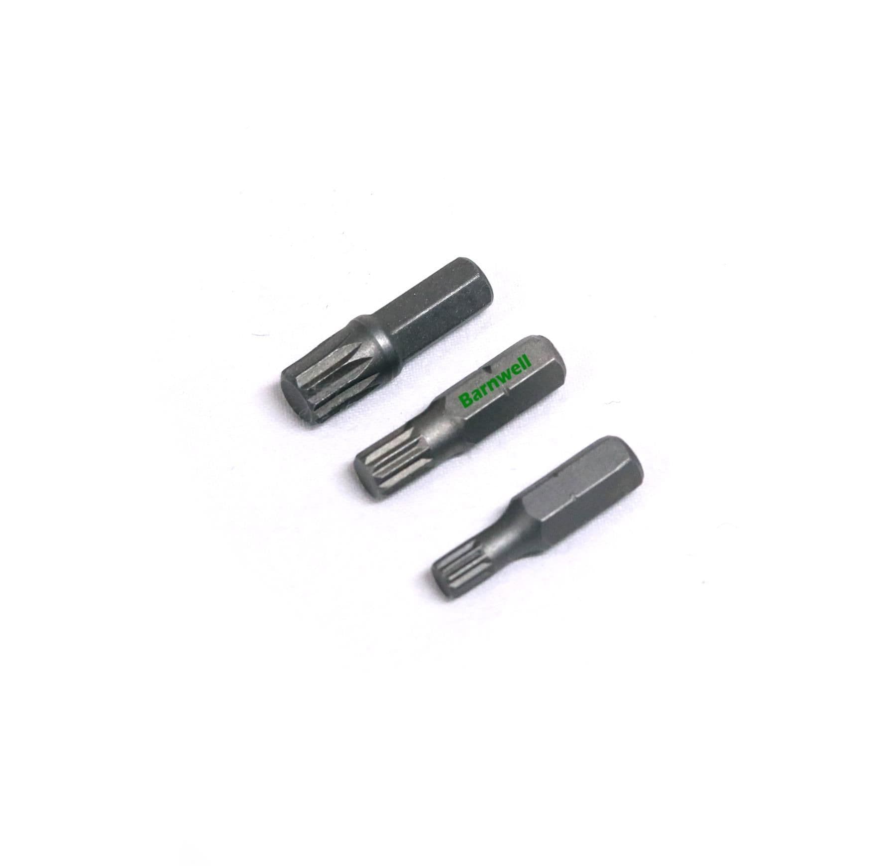 Barnwell 3 Mini Spline Bits M5,M6 & M8 x 1/4" Hex to use with Screwdri ...